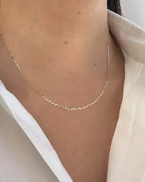 ZOE LEV 14k Tiny Flat Curb Chain Necklace