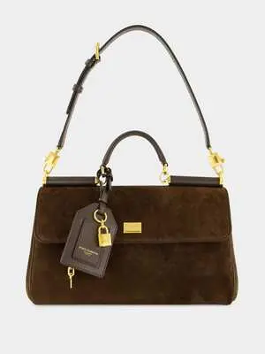 Dolce & Gabbana Ebony Crosta Leather Handbag
