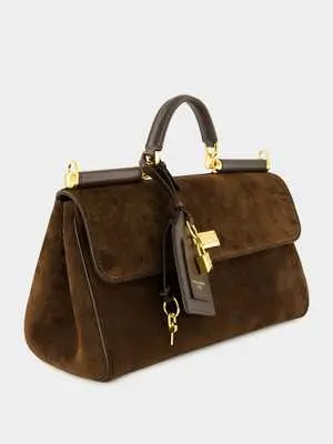 Dolce & Gabbana Ebony Crosta Leather Handbag