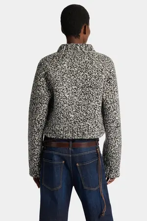 Dsquared2 Reversible Two-tone Mouliné Zipped Knit Cardigan