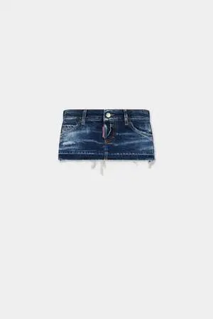 Dsquared2 Medium Ripped Denim Mini Skirt