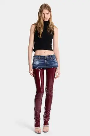 Dsquared2 Medium Ripped Denim Mini Skirt