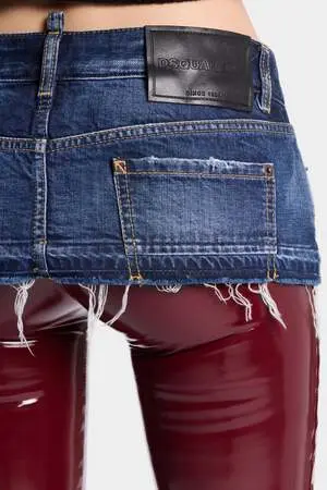 Dsquared2 Medium Ripped Denim Mini Skirt