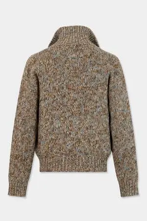 Dsquared2 Mouliné Half-zip Chunky Knit Cardigan - Black