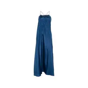 Zimmermann Satin Beaded Neckline Evening Dress - Blue