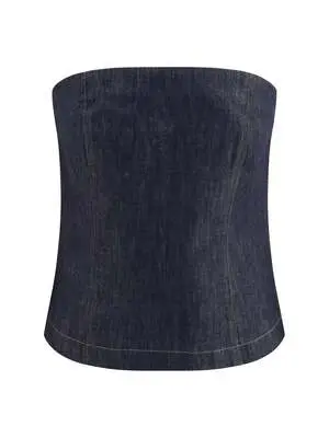 BRUNELLO CUCINELLI Brunello Cucinelli Women Denim Effect Twill Bandeau Top