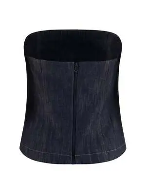 Brunello Cucinelli Denim Effect Twill Bandeau Top