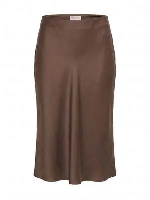 Brunello Cucinelli Satin Cady Fluid Pencil Skirt
