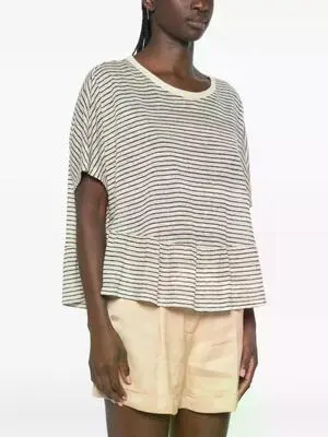 I BLUES Striped Peplum T-shirt
