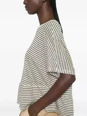 I BLUES Striped Peplum T-shirt