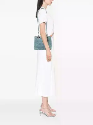 Dior Medium Denim Cannage Lady Satchel