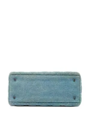 Dior Medium Denim Cannage Lady Satchel