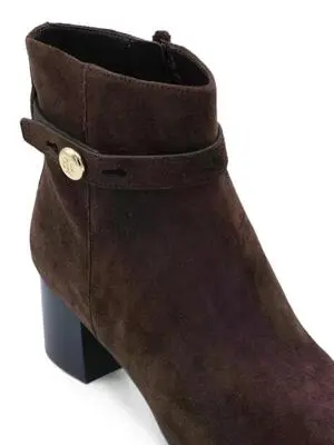 Tory Burch Romy Suede Ankle Boots With Belted Detail