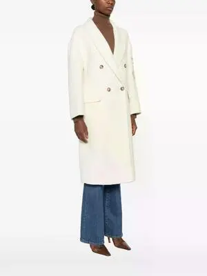 ERMANNO FIRENZE Double-breasted Floral Embroidered Coat