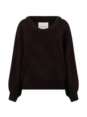 LISA YANG Doria Fine-knit Drop-shoulder Sweater - Brown