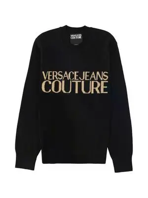 Versace Logo Intarsia Crew Neck Sweater