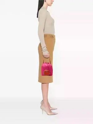 Prada 2000-2013 Mini Bicolor Tessuto Drawstring Bucket Bag - Pink