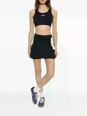 EA7 Logo-print Panelled Skorts - Black