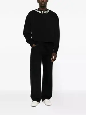 Palm Angels Logo-print Crew-neck Sweatshirt - Black