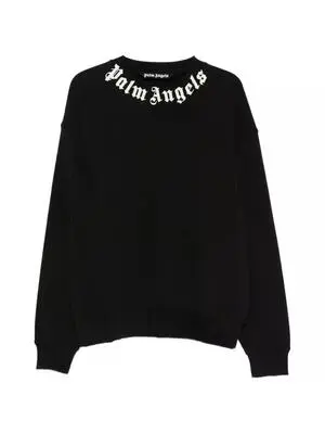Palm Angels Logo-print Crewneck Sweatshirt - Black