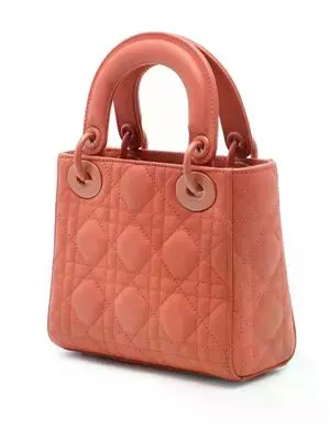 Dior Mini Ultra Matte Calfskin Cannage Lady Satchel - Orange