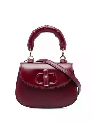Gucci Calfskin Bamboo Night Satchel - Red