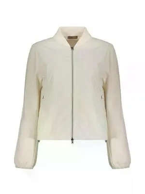 Herno Cropped Zip-up Jacket With Logo Plaque