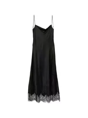 Carine Gilson Lace-trim Cowl-neck Nightdress - Black