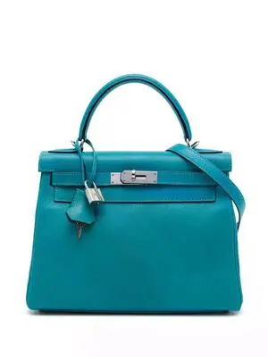 Hermès 2004 Chevre Mysore Kelly Ii Retourne 28 Satchel - Blue