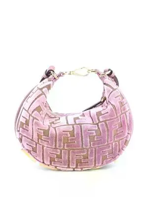 Fendi Zucca Jacquard Velvet Mini Hobo Bag - Purple