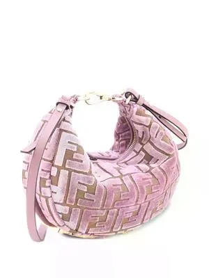 Fendi Zucca Jacquard Velvet Mini Hobo Bag - Purple