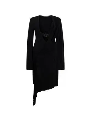 Alberta Ferretti Belted Asymmetric Dress