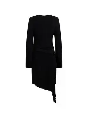 Alberta Ferretti Belted Asymmetric Dress