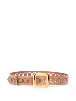 Alberta Ferretti Cut-out Leather Belt - Brown