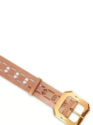 Alberta Ferretti Cut-out Leather Belt - Brown