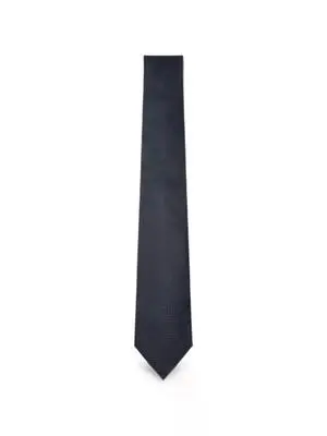 Canali Micro-pattern Silk Tie - Blue