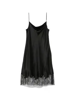 Carine Gilson Lace-trimmed Silk Nightdress - Black
