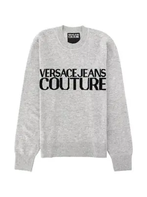 Versace Logo-intarsia Knitted Sweater