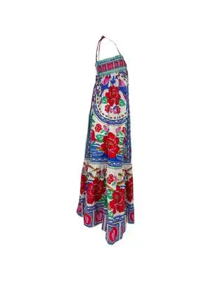 Farm Rio Floral Print Tiered Maxi Dress