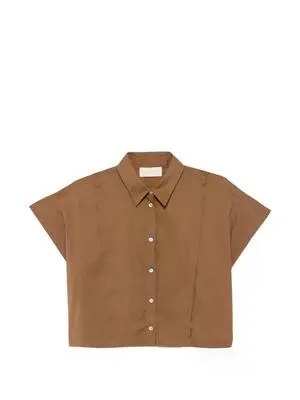 I BLUES Cropped Button-down Shirt With Classic Collar