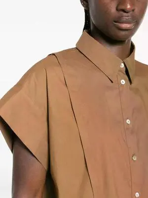 I BLUES Cropped Button-down Shirt With Classic Collar