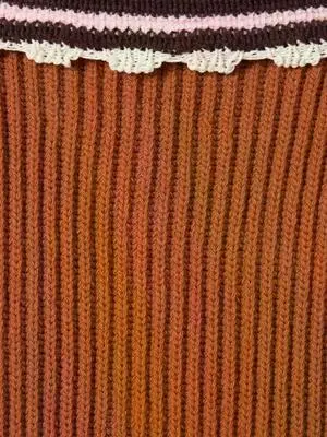 La DoubleJ Crochet-trim Ribbed-knit Sweater