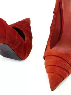 LE SILLA Bella Ruched Calf Suede Pumps