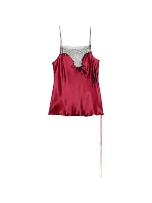 Carine Gilson Lace-trim Silk Camisole