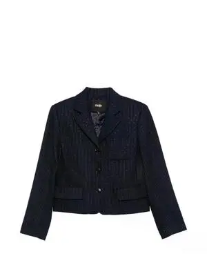 Maje Pinstriped Sequin-embellished Blazer - Blue