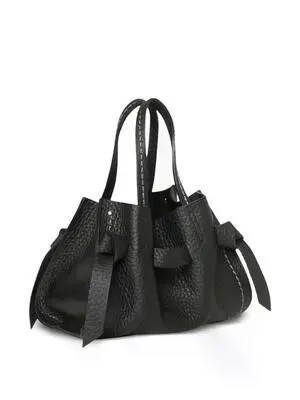 VISONA` Visona Small Vittorina Leather Tote Bag - Black