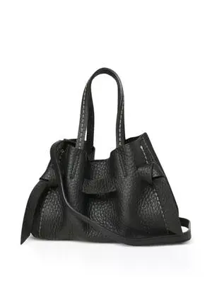 VISONA` Visona Small Vittorina Leather Tote Bag - Black