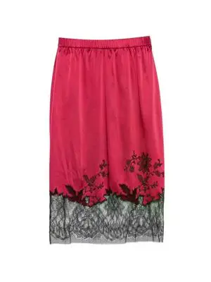 Carine Gilson Midi Skirt With Lace Trim