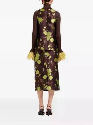 La DoubleJ Devon Floral Jacquard Pencil Skirt