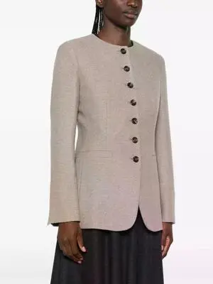Max Mara Collarless Button-up Jacket